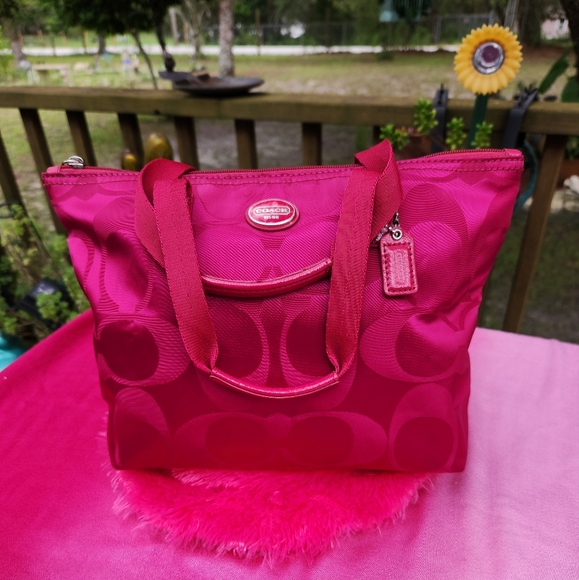 Coach | Bags | Coach Fushia Handbag With Key Tag | Poshmark